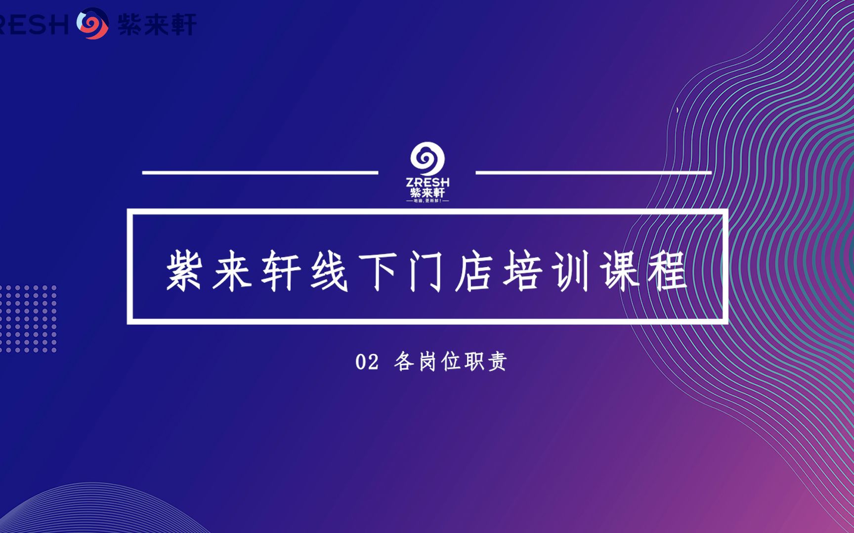 02各岗位职责-紫来轩线下门店培训课程