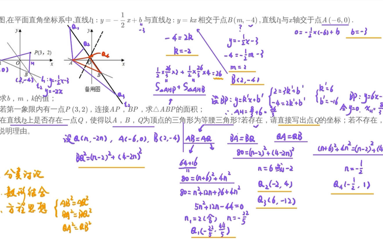 中考压轴大招之一次函数与等腰三角形存在性问题