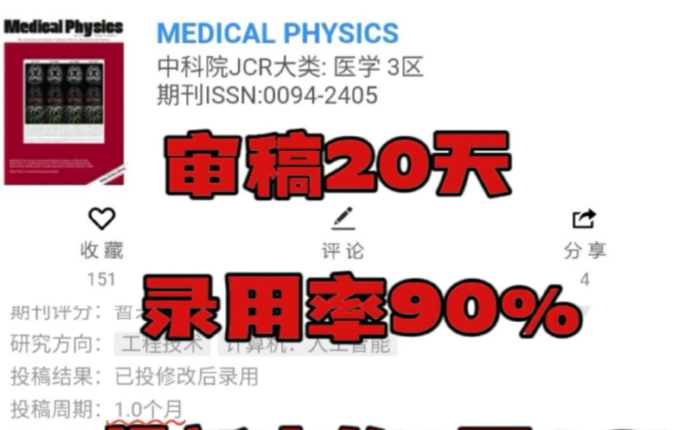 录用率超高的医学3区sci推荐!看到就是赚到
