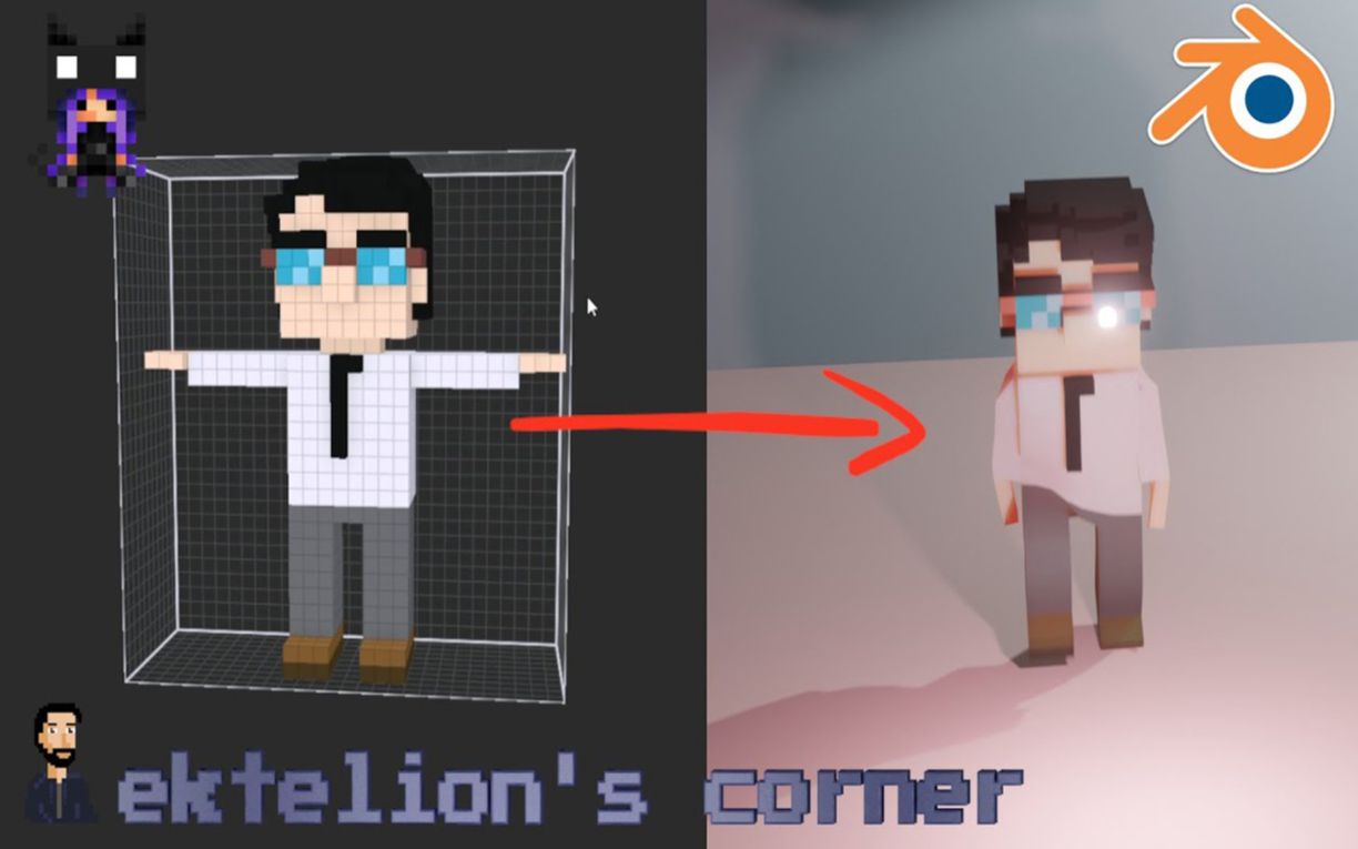 【 Blender 骨骼绑定&动画 】Animate Voxel art Blender教程 By ektelion