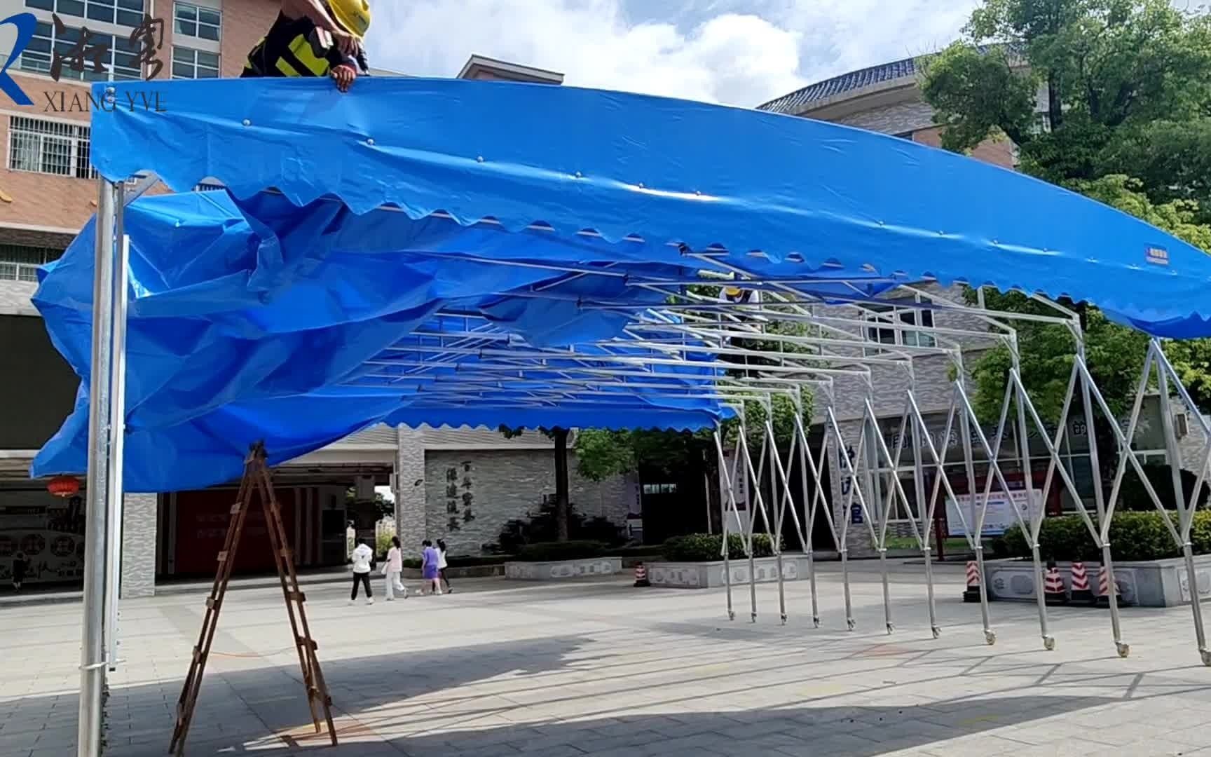 梅州梅县阳光折叠伸缩推拉棚-移动折叠伸缩推拉篷- 大型仓库户外蓬-...