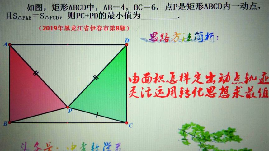 据面积如何判定动点轨迹?灵活运用转化思想求相关最值。
