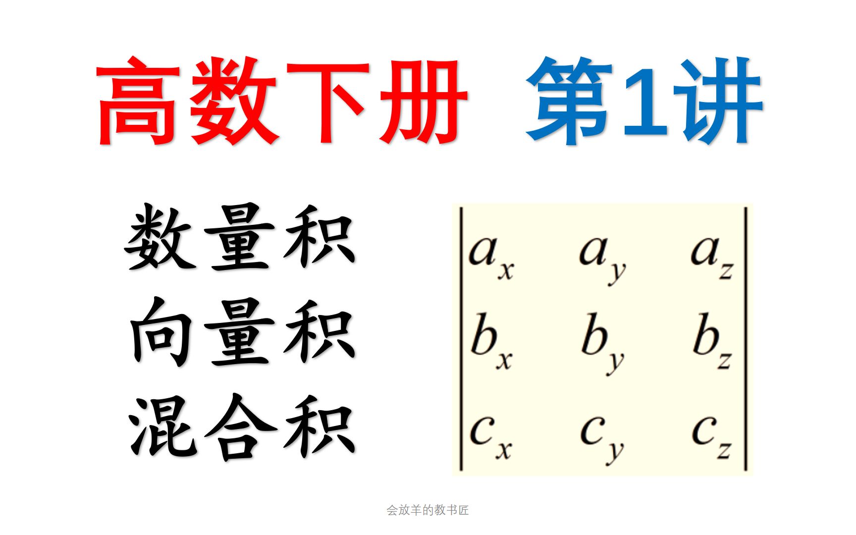 [高数下册1]向量的数量积,向量积,混合积