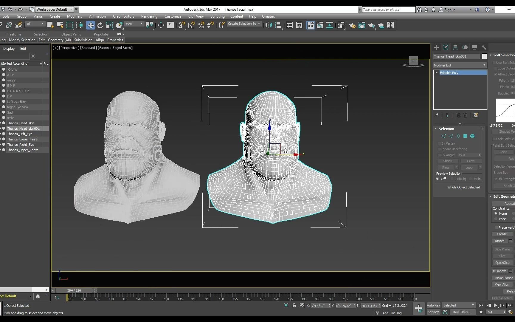 3DSMAX Morpher表情编辑