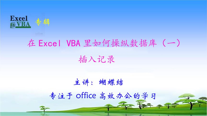 第339集在Excel VBA里如何操纵数据库(一)插入记录