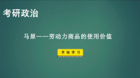考研政治考点:马原——劳动力商品的使用价值