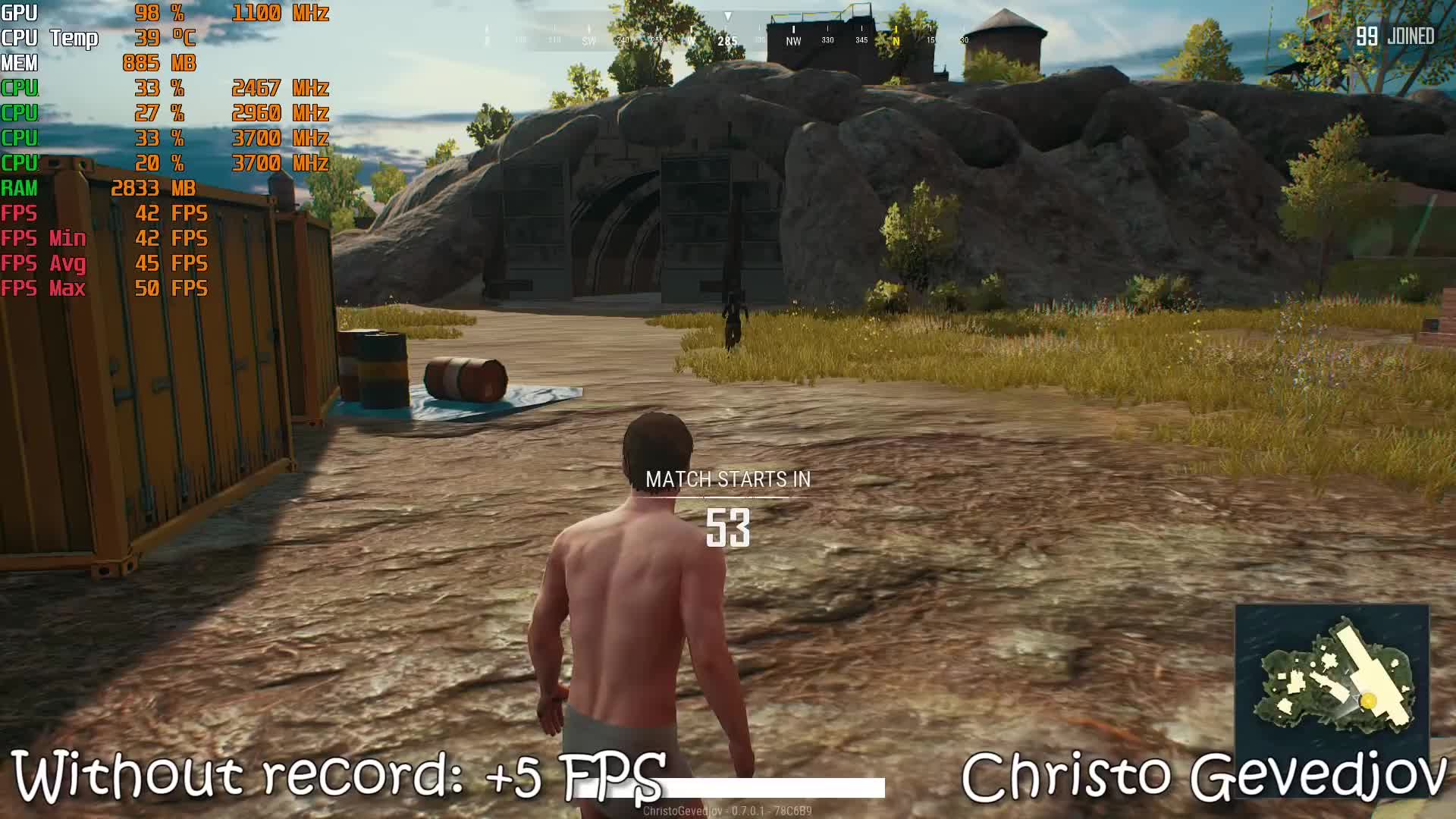 PUBG Lite 锐龙2200G Vega 8集显帧率测试[多P]