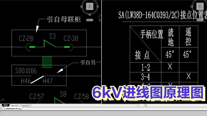 讲解KYN28A柜6kV 二次原理图1(粉丝供图)