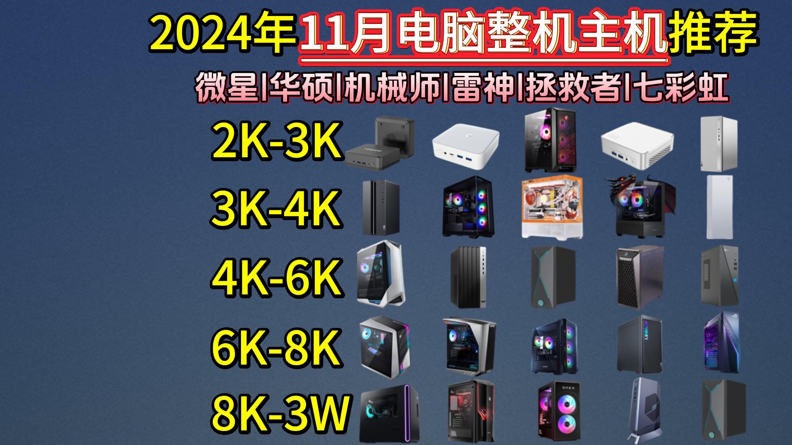 ...25款高性价比台式电脑整机推荐2K-3W价位办公、电竞、游戏主机...