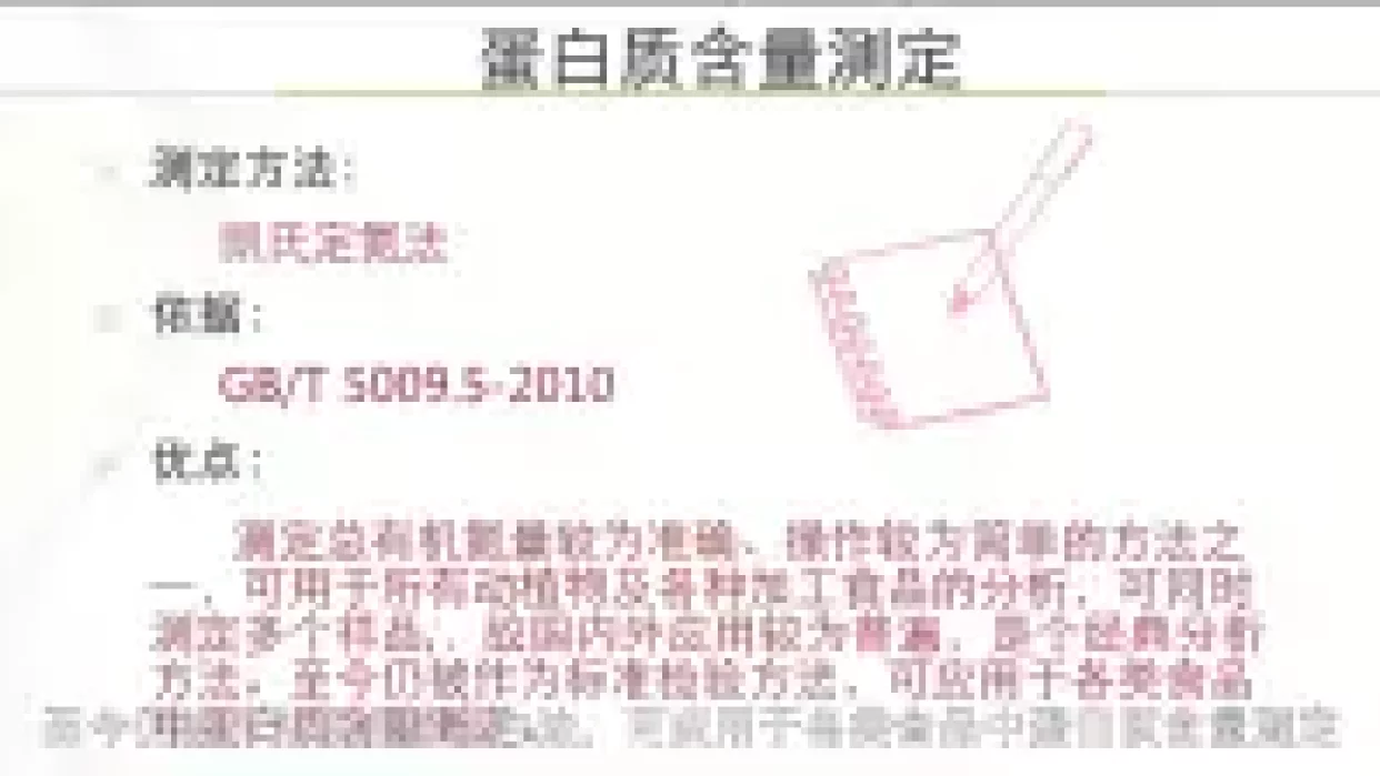 改良式微量凯式定氮法的测定蛋白质含量