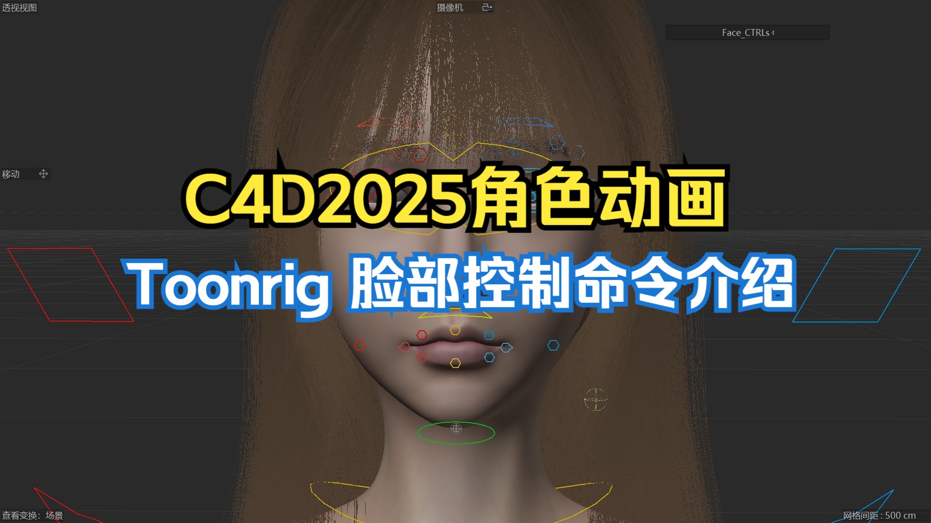 C4D2025角色动画:Toonrig角色模板中的face control,HUD面板里面的...