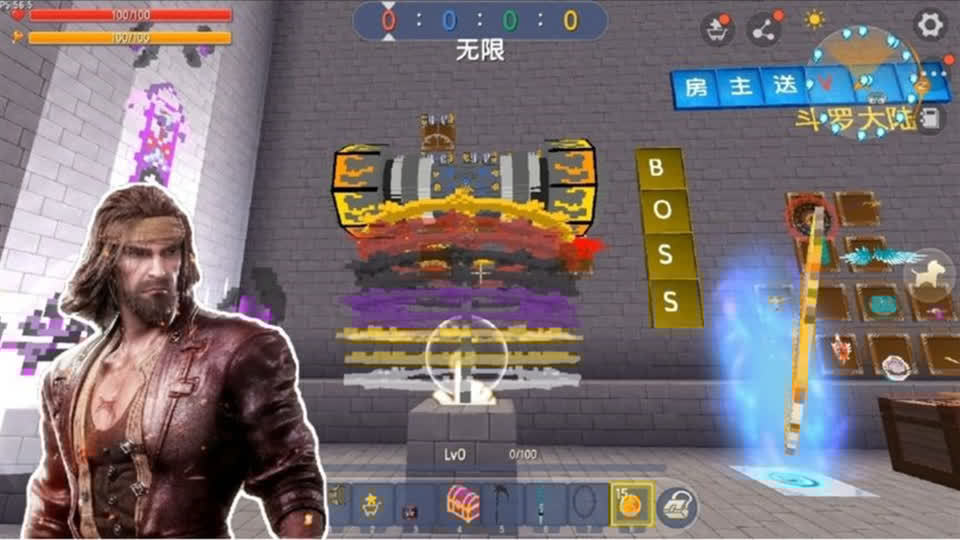 迷你世界:我来到斗罗大陆的世界,奋力拿起了唐昊的昊天锤#游戏