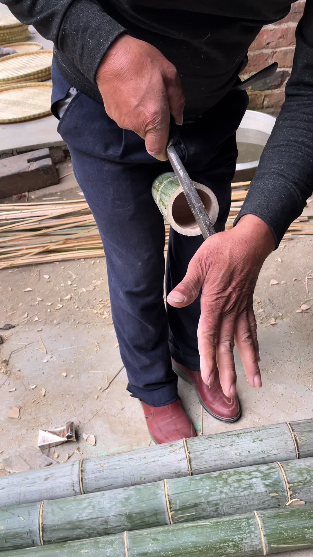 #农家竹编 #我的乡村生活 农用簸箕制作