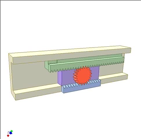 机构动画——齿条齿轮机构/齿条小齿轮机构的应用