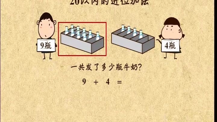 小学一年级数学~进位加法的运算方法