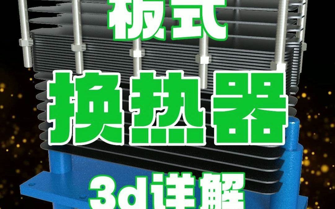 ...换热器特性3d详解 #搪玻璃换热器 #平板式换热器 #螺旋管式换热器 #...