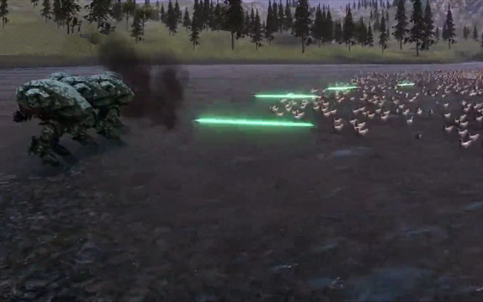 《史诗战争模拟器》高达机甲和10000只鸡的皇城PK