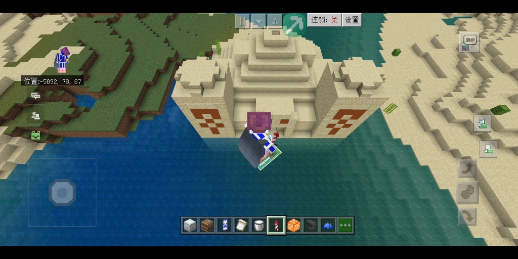 昨天发的那个种子一共找到的五个沙漠神殿 七个沙漠村庄还有三个...