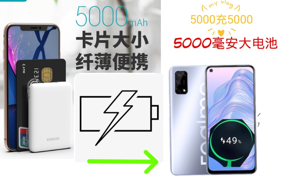 以罗马仕5000mini充电宝.充!/5000亳安手机! 能充满电吗?