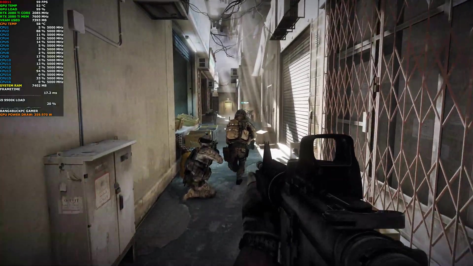 ...9900K 5GHz在《战地3》没有AA设置情况下8K分辨率会不会流畅呢?