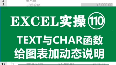 TEXT与CHAR函数给EXCEL图表加动态标题