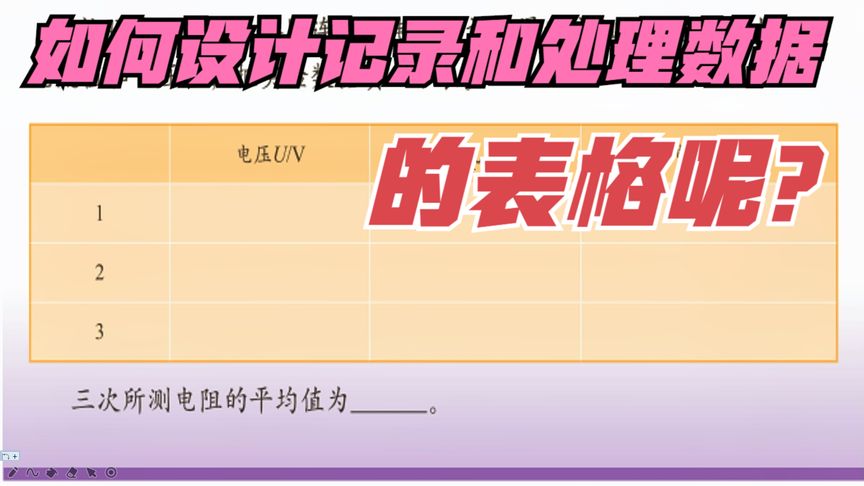 伏安法测电阻时,如何设计记录和处理实验数据的表格呢?