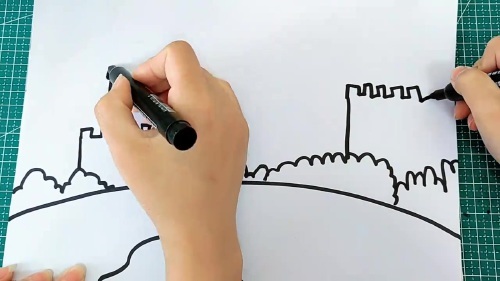 和妹妹一起画房子简笔画,城堡简笔画,亲子画,少儿创意儿童画