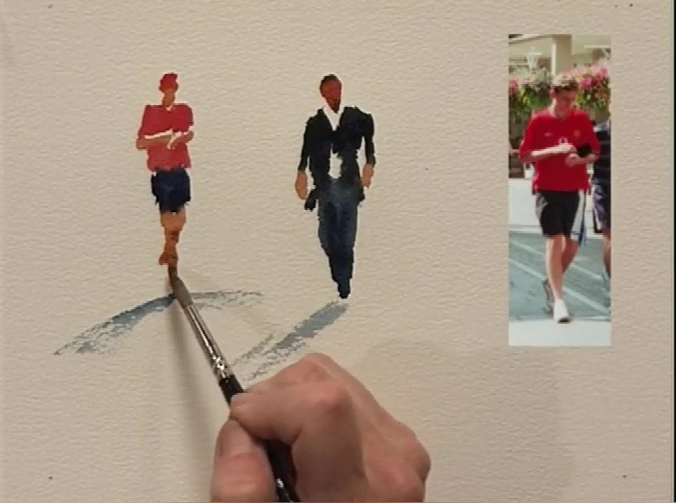 Hazel Soan 水彩画基础教程风景画中的人物示范