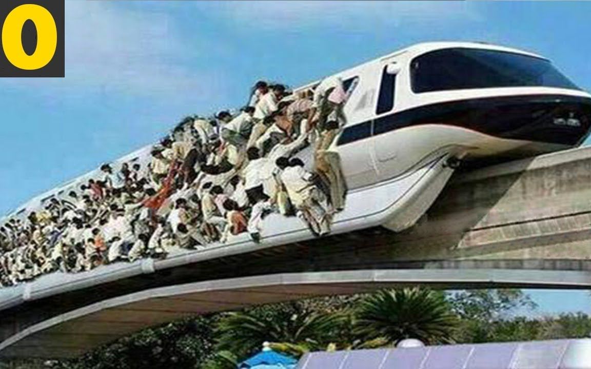 世界10大最不可思议的单轨列车,印度的亮了。@油兔不二字幕组