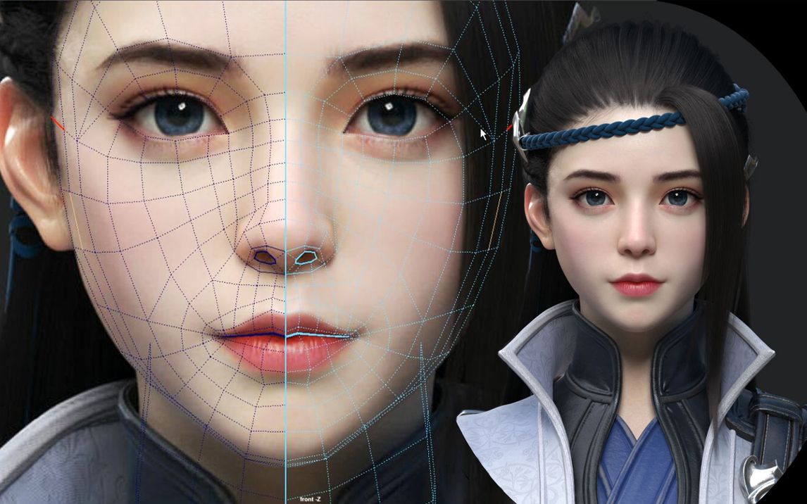 Maya角色建模:游戏模型“古风女侠”人物写实制作