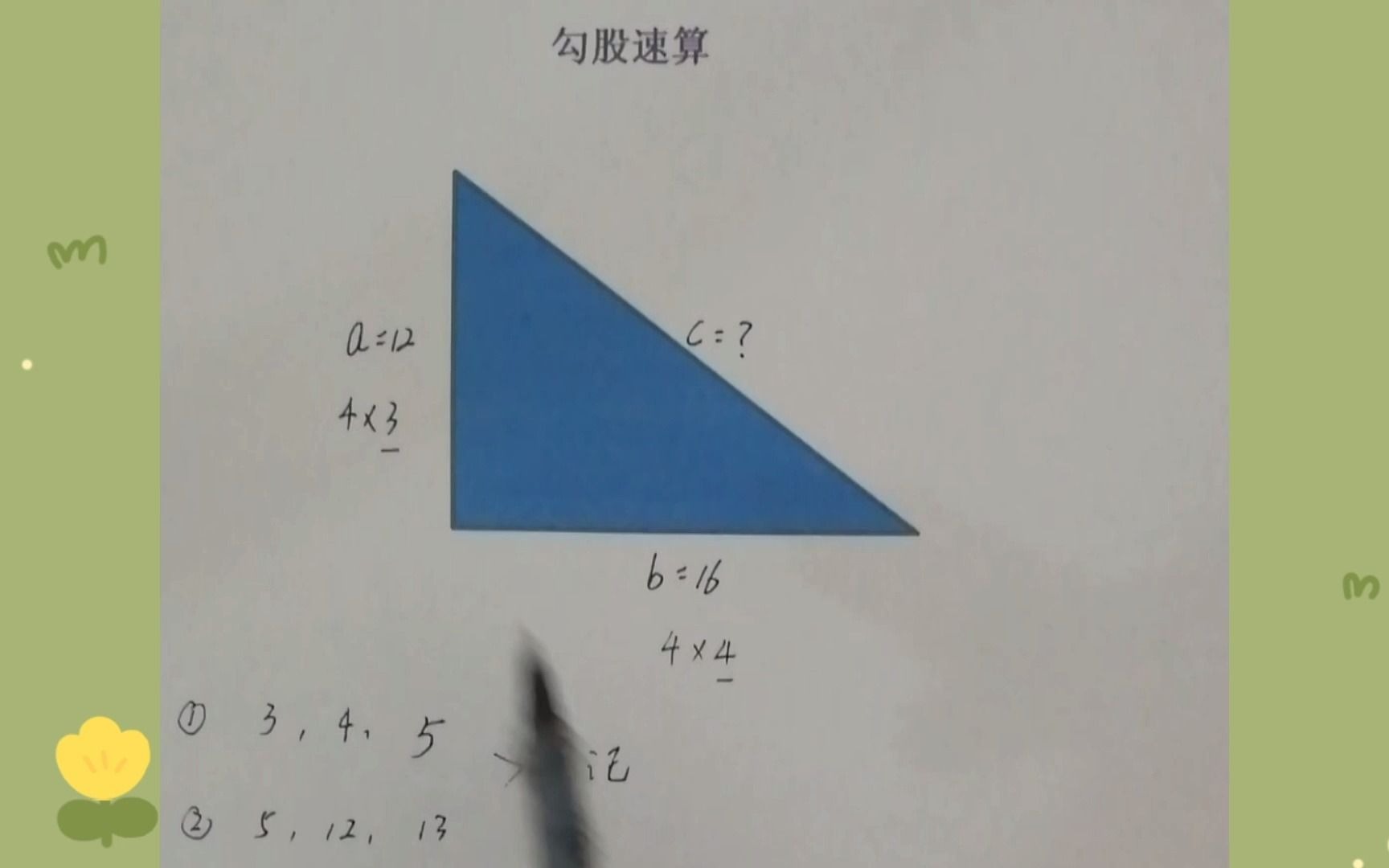 初中数学:勾股速算(上),勾3股4弦5速算方法