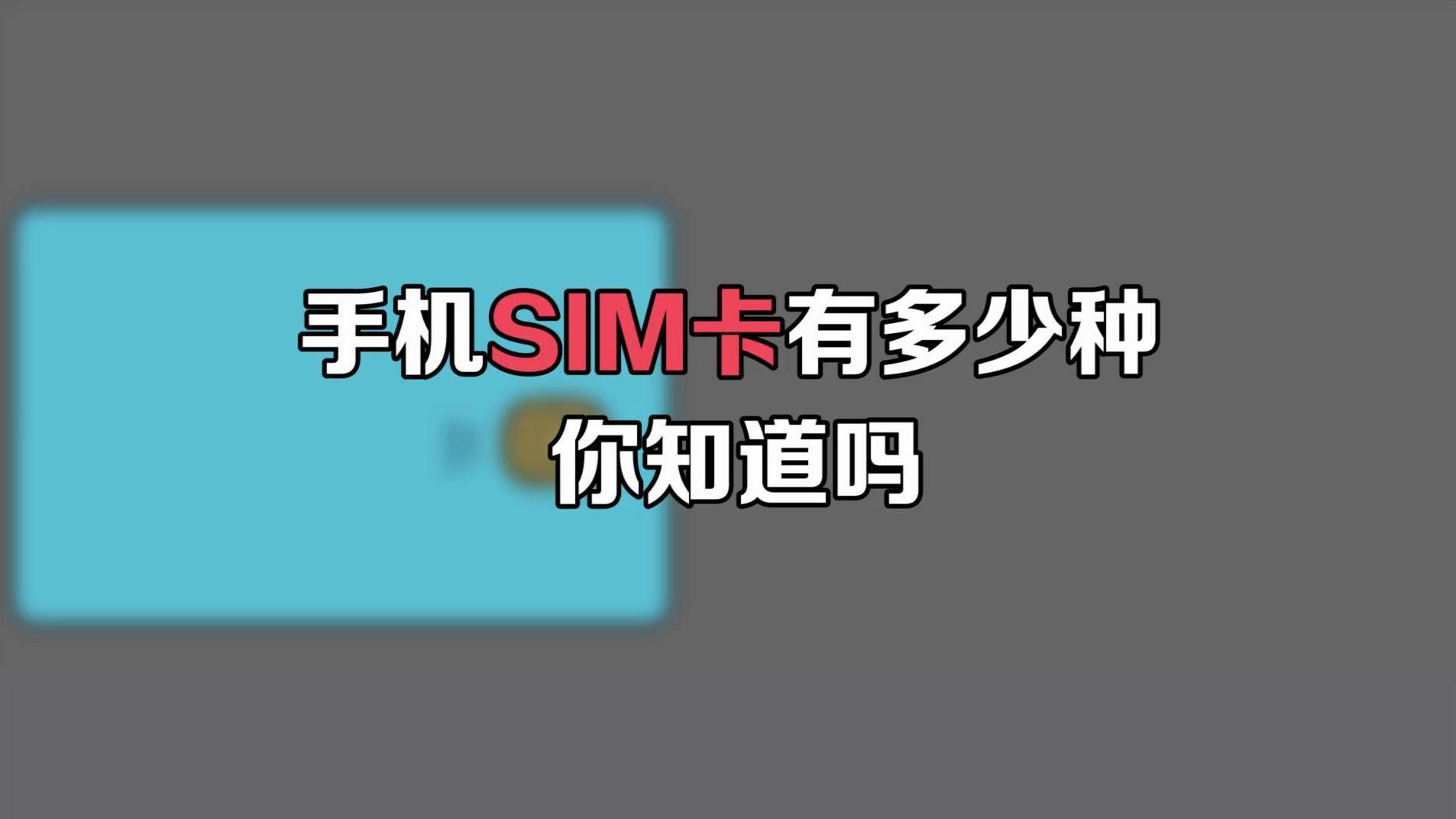 手机SIM卡有多少种,你知道吗?
