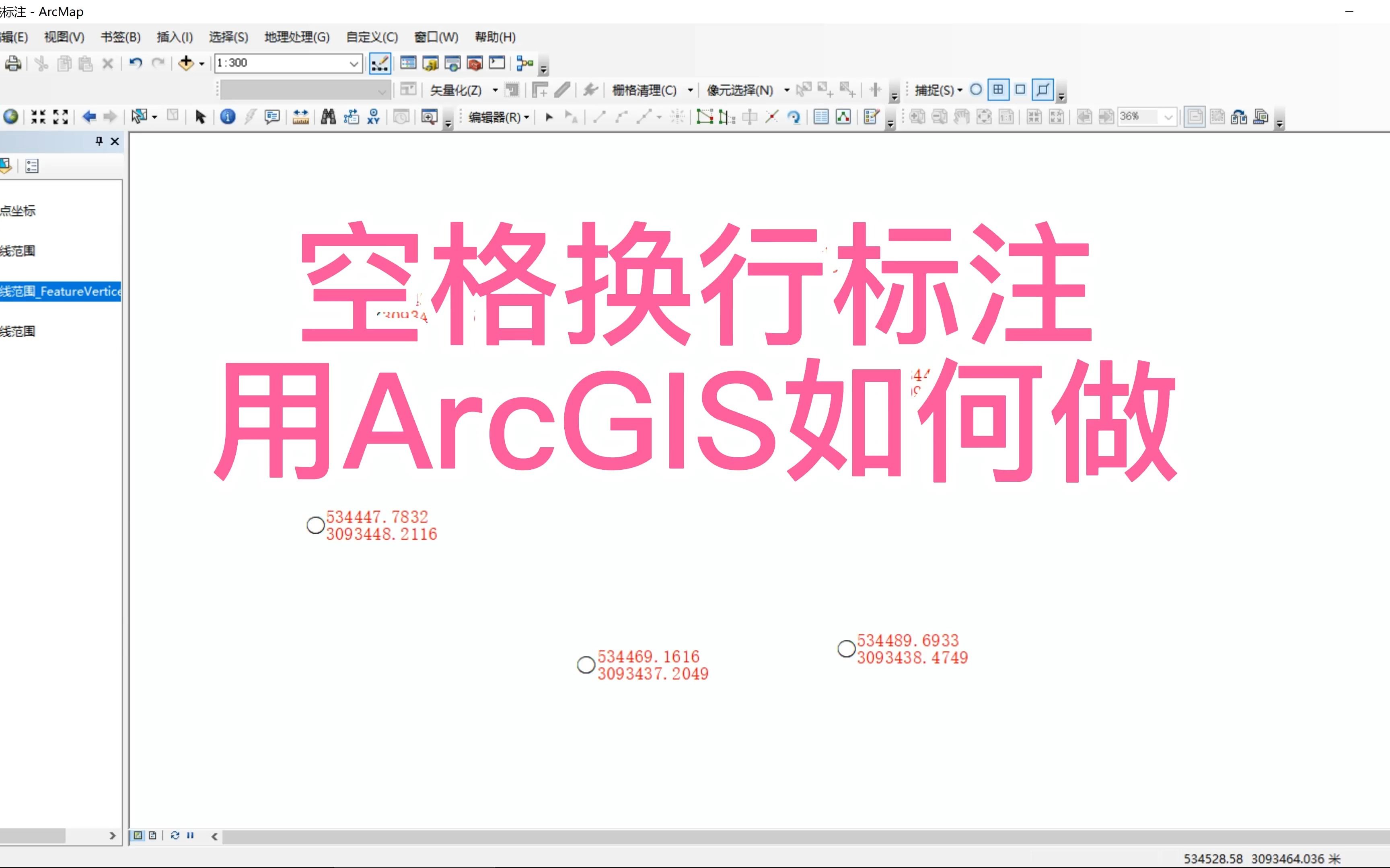 空格换行标注用ArcGIS如何做