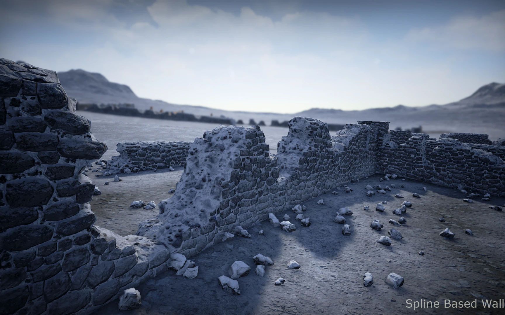 【UE虚幻资源】Unreal Engine-程序化样条曲线墙壁套件