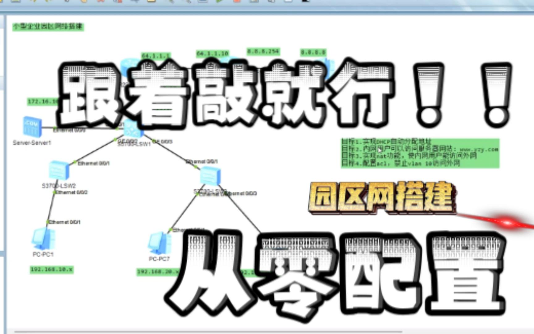 P1.基于华为eNSP的中小型企业网/校园网 从零配置教程(网络工程毕设...