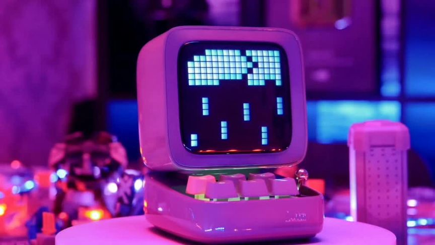 酷炫的像素风蓝牙闹钟音箱,百变复古电脑造型#游戏机