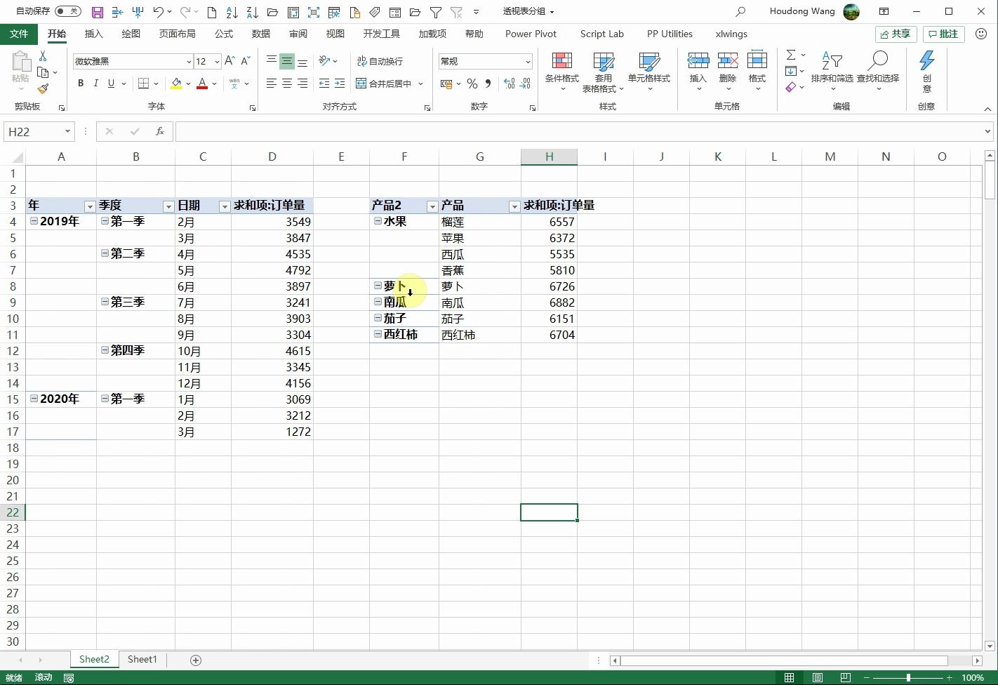 EXCEL透视表基础(七):不同类型数据的组合汇总