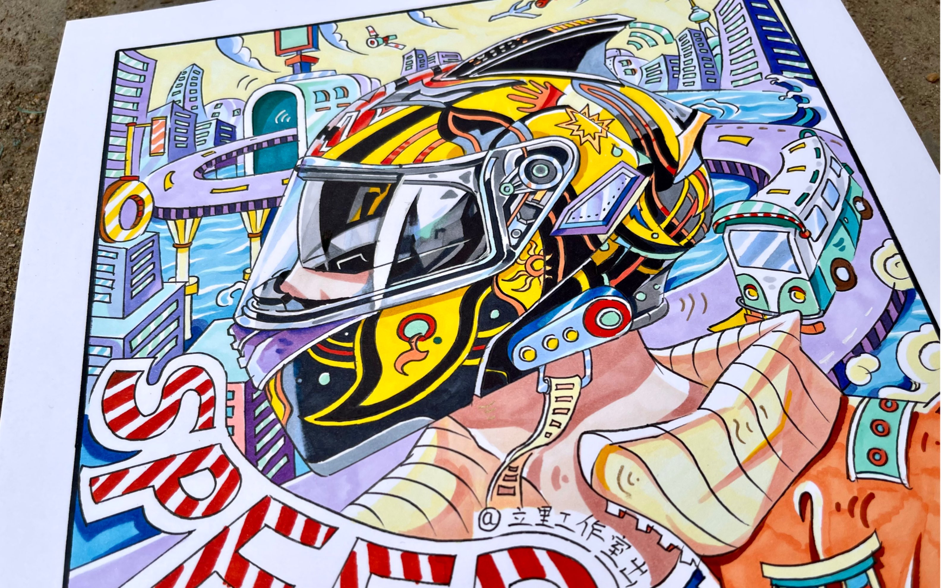 【视觉传达考研手绘原创设计作品示范】科技题材-马克笔原创设计...