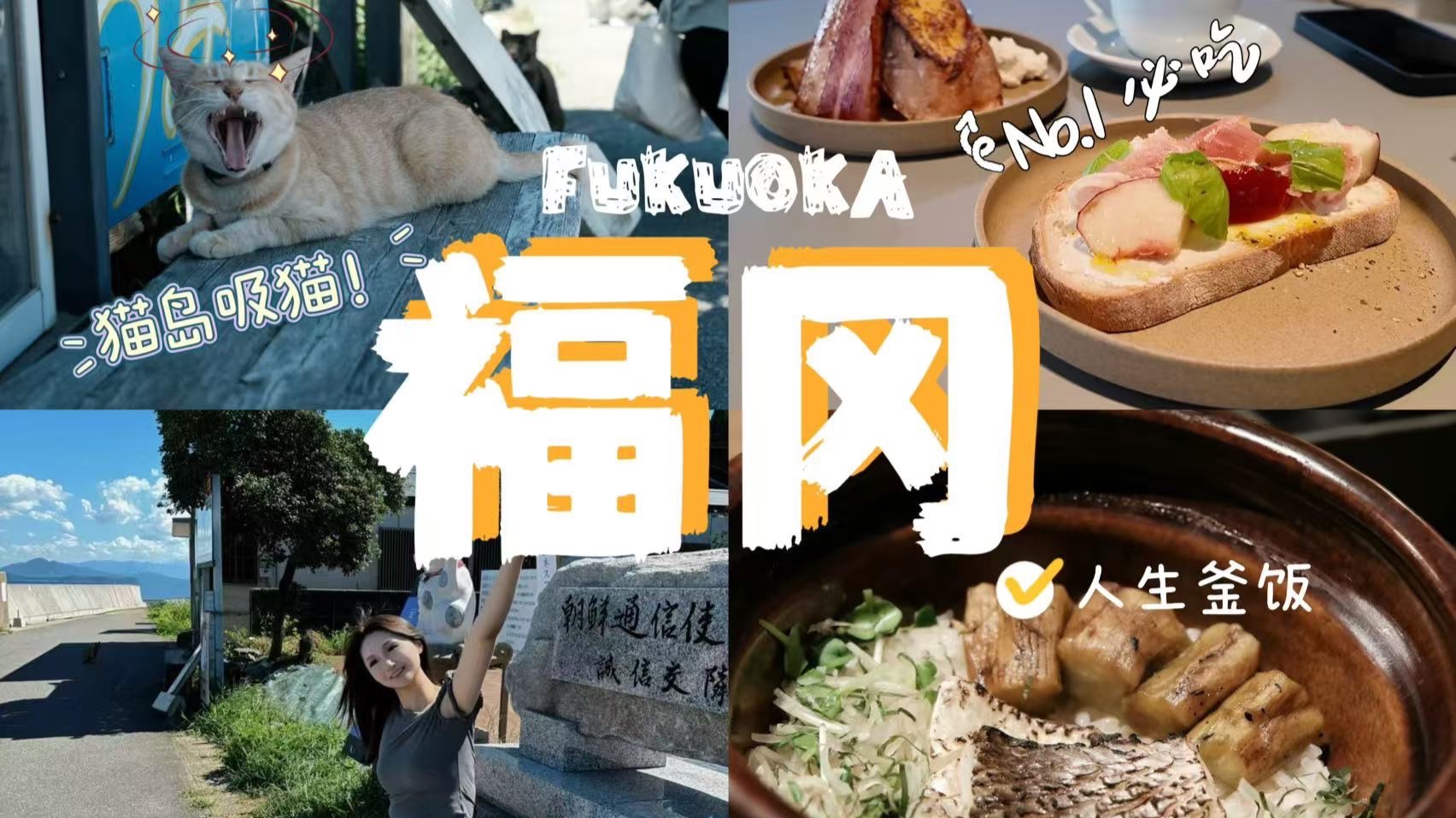 福冈VLOG߇�߇�猫岛+美食+夜景,这才是理想假期!|居酒屋|九州|福冈...