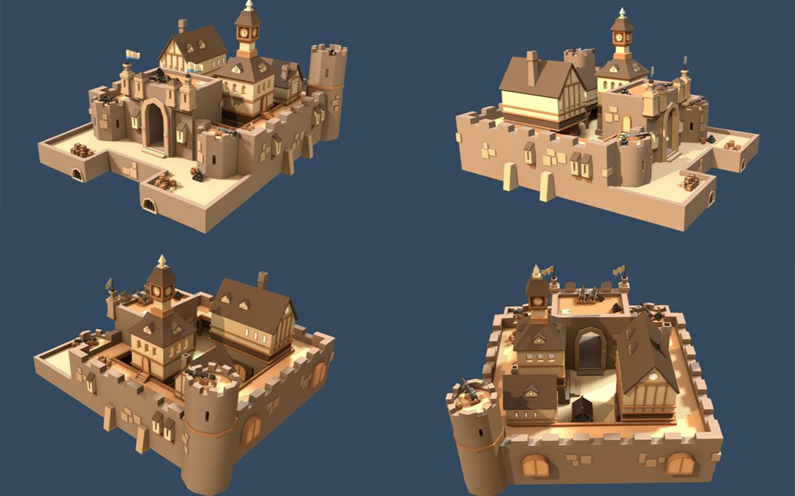 【3dmax场景建模】超级完整城堡制作,新手也能学会的详细教程