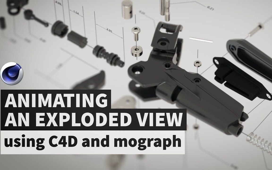 【C4D教程】快收藏!这个C4D运动图形动画爆炸解析教程(中英文字幕)