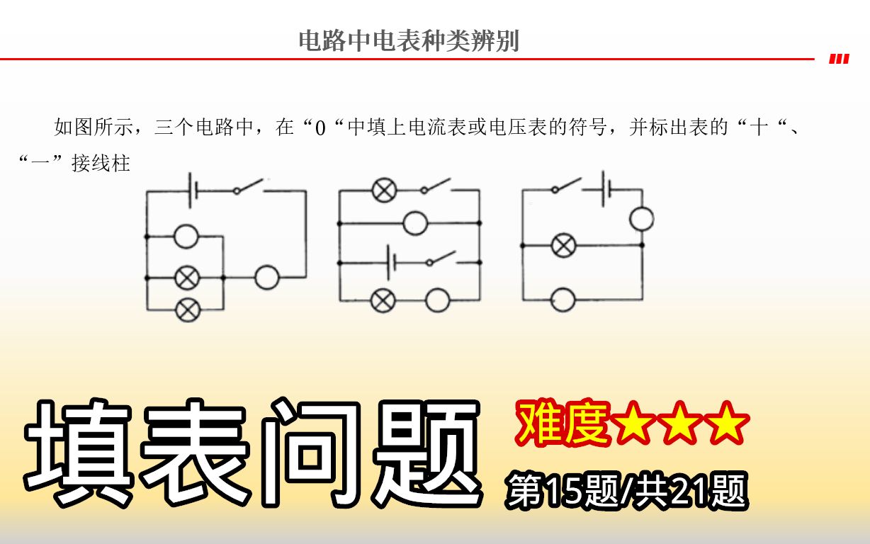 【选电表】一类题一次练到会系列,21个题电表种类辨别第15题