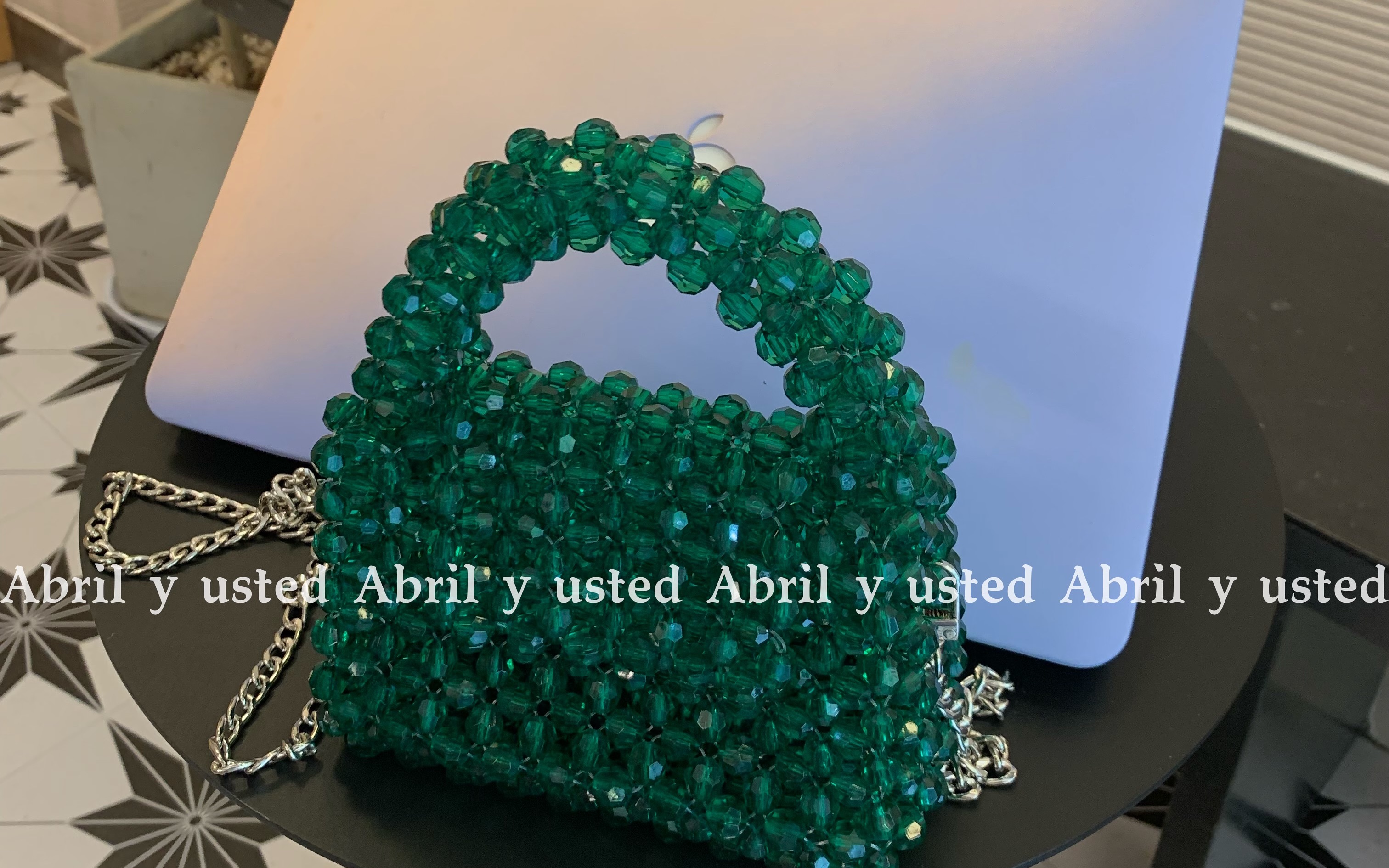 abril y usted 复古手提斜挎两用串珠包教学视频