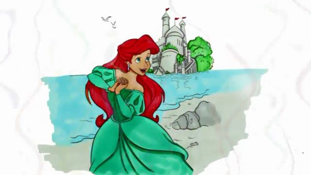 儿童简笔画:美丽的爱丽儿公主