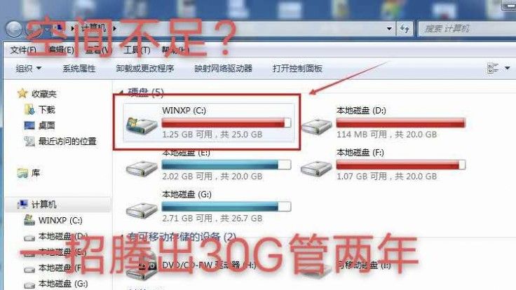 win10系统C盘变红空间不足,教你最直接有效的简单方法,终极绝招