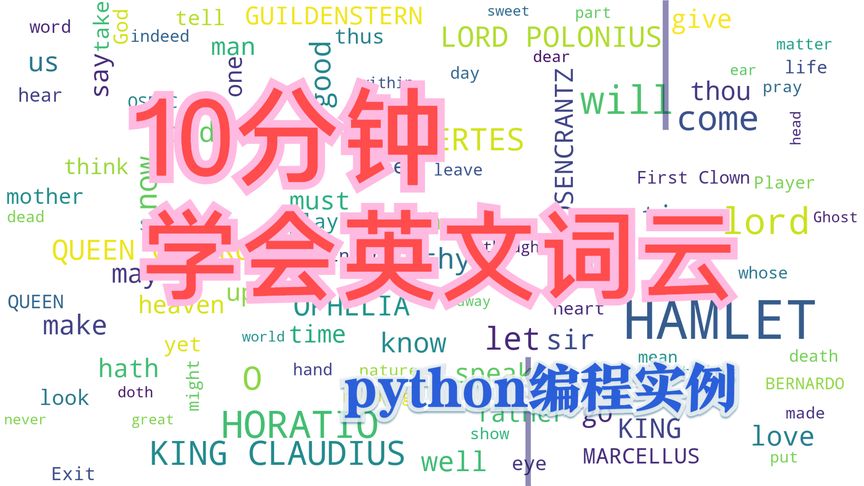 Python实例:10分钟学会英文词云,你也可以试试!