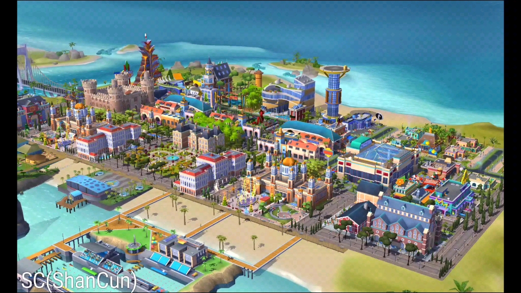 simcity,模拟城市,小镇(没命名)。随意而建,没有什么建设主题,仅仅是...