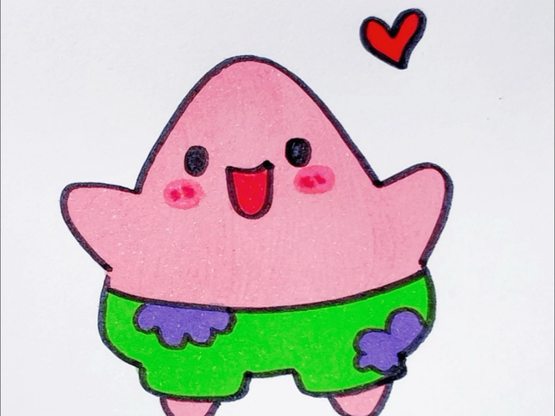 用几个v画可爱的派大星