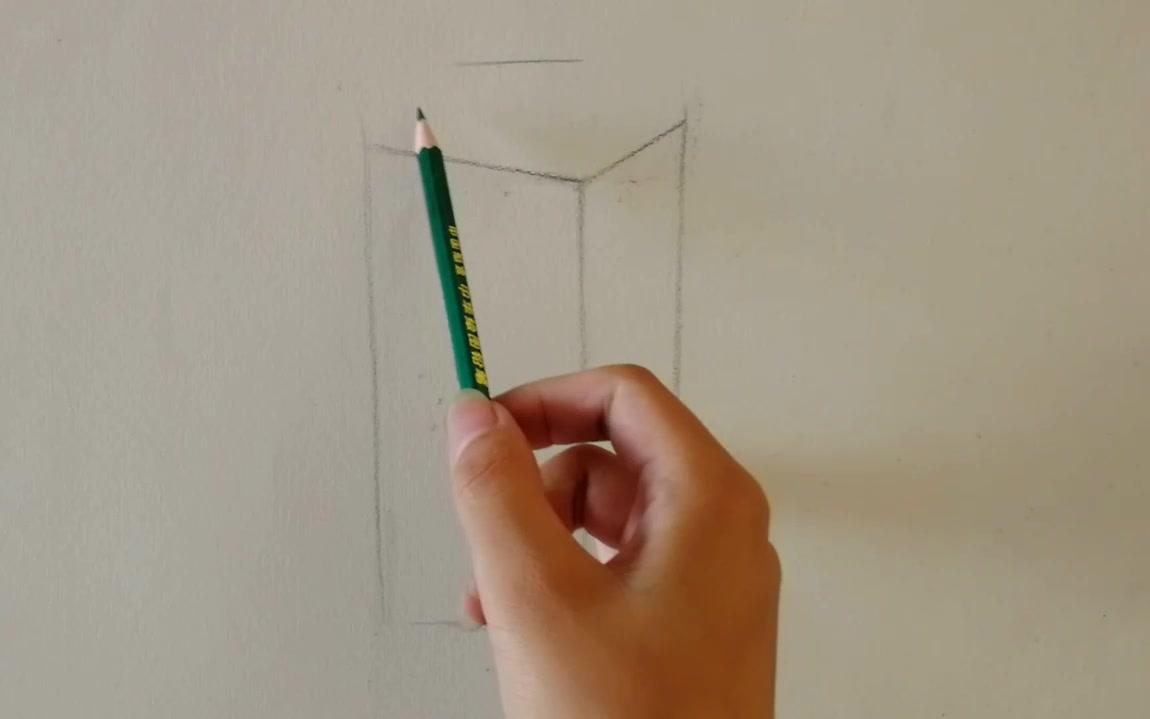 素描入门:自学素描第二课,教你画最简单的素描长方体,简单易学