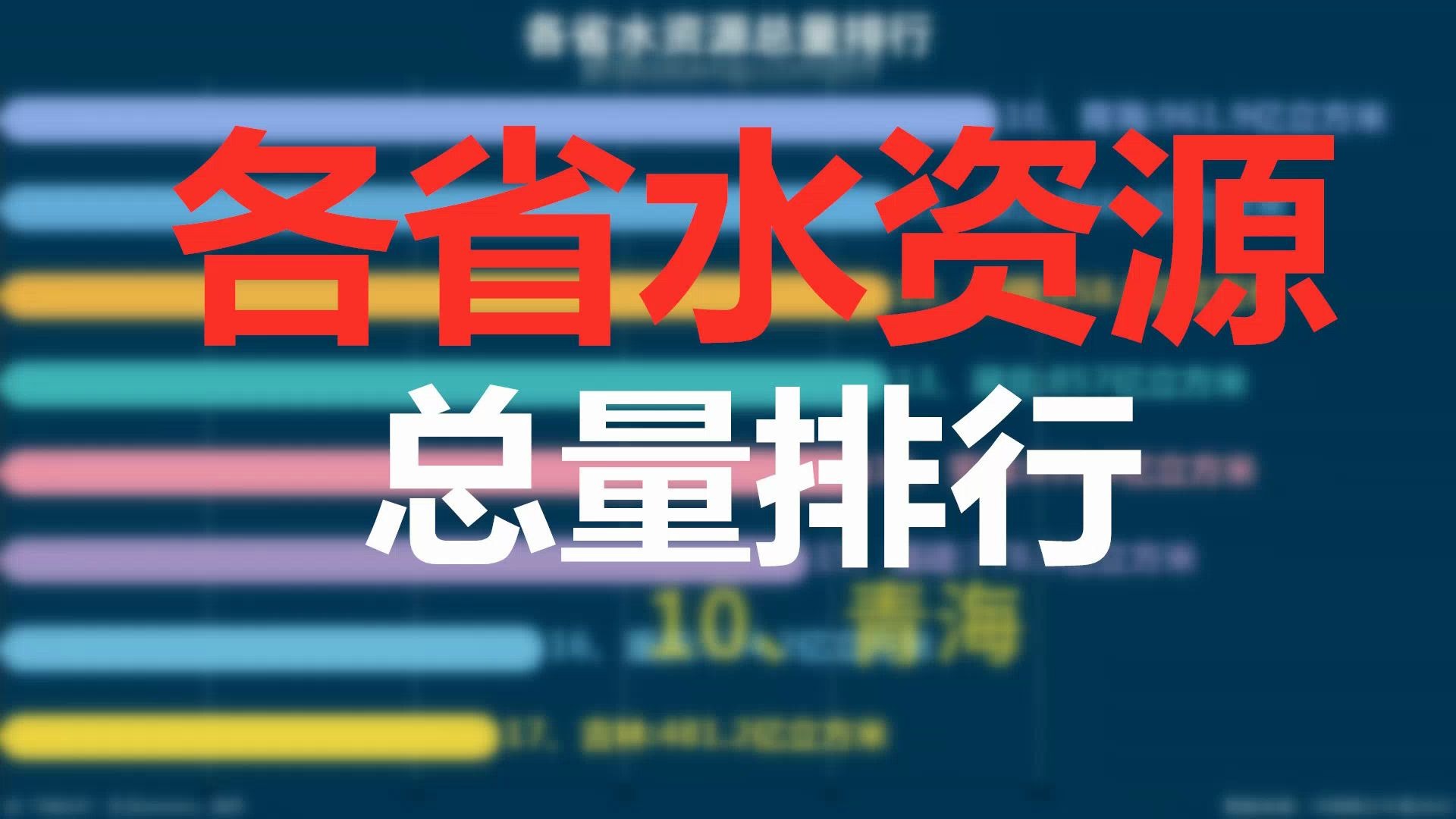 各省水资源总量排行-数据可视化